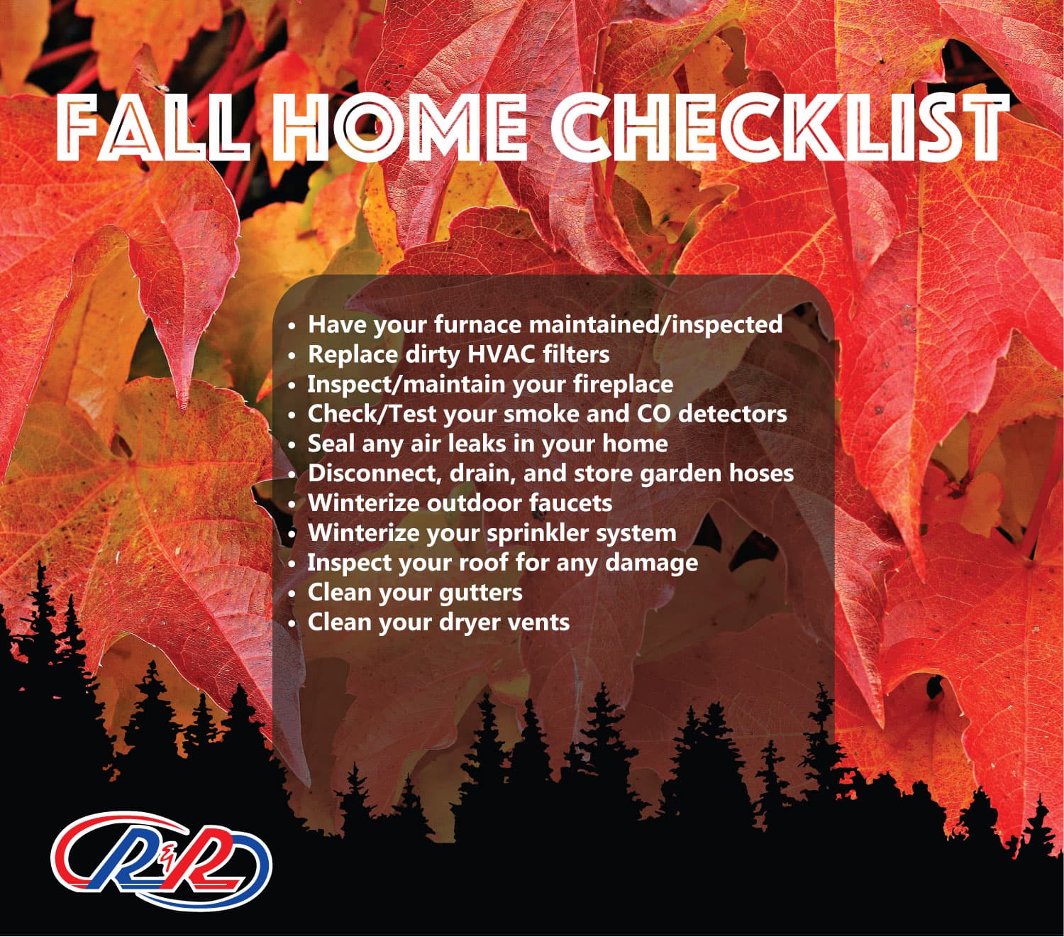 Fall Homeowner Checklist | R&R Heating & Air Conditioning